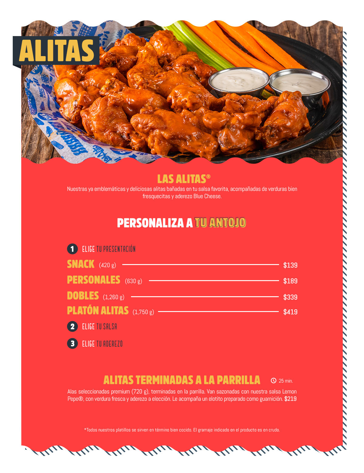 LAS ALITAS MENÚ PUEBLA