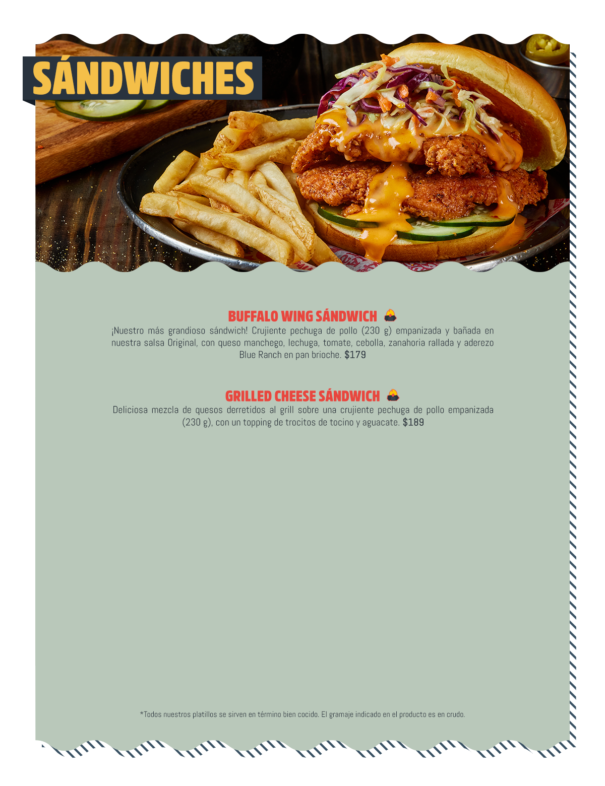 LAS ALITAS MENÚ TUXTLA